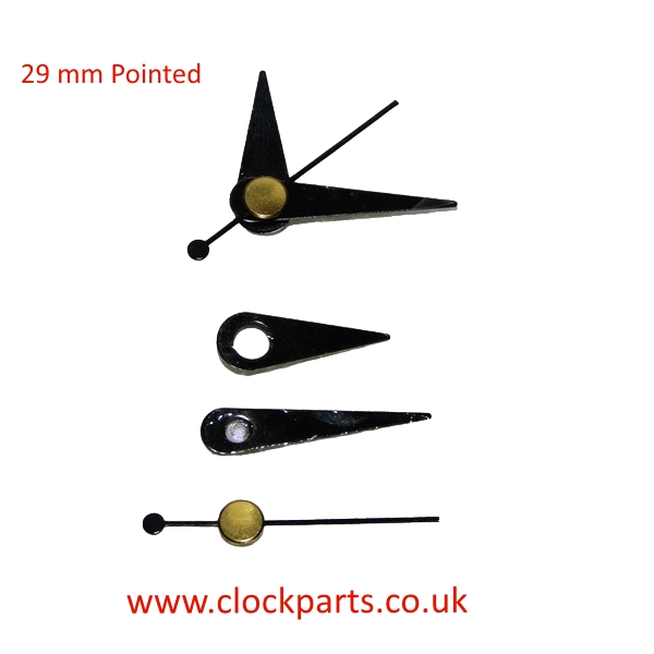 29mm Black Pointed • Clock Parts