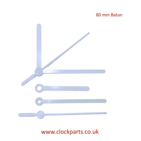 80mm White Baton • Clock Parts