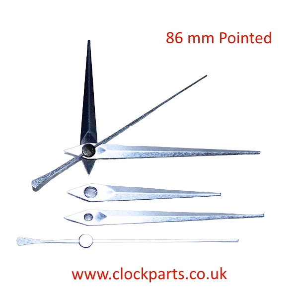 86mm Silver Pointed • Clock Parts